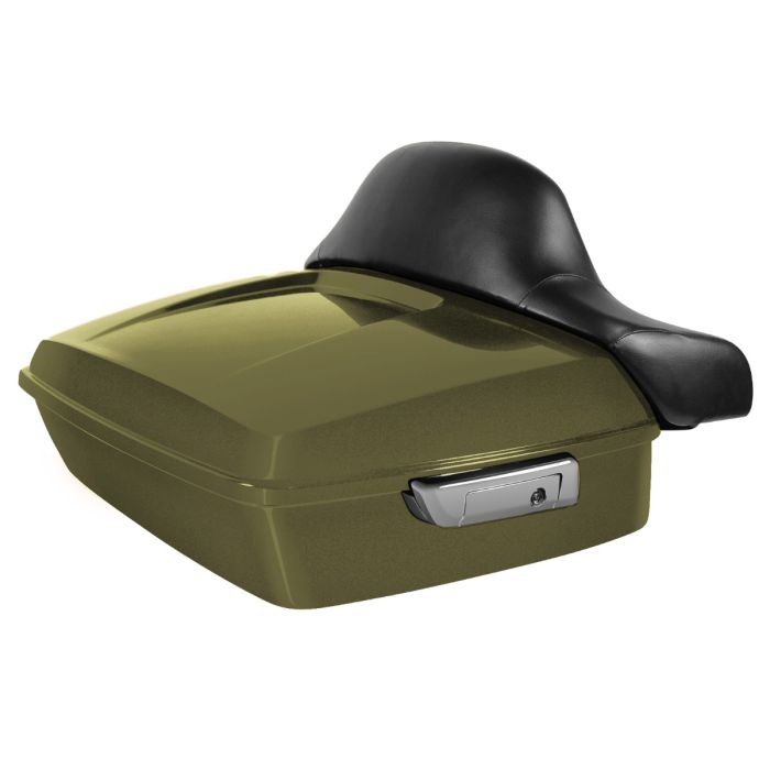 Olive Gold Harley® Touring Chopped Tour Pack w/ Full Backrest - Chrome ...